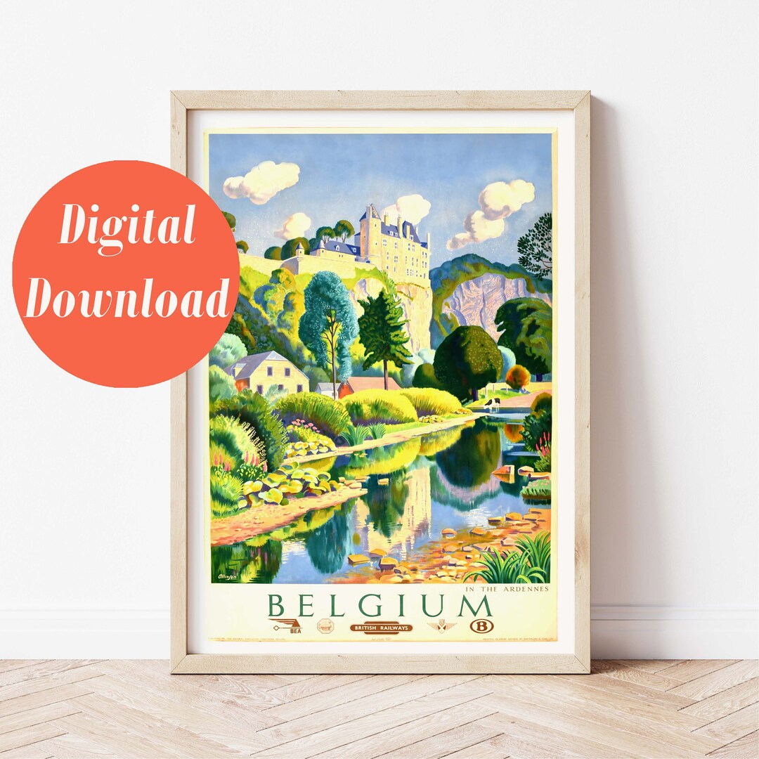 Belgium Travel Poster / Belgium Poster / Travel Poster / Vintage Poster ...