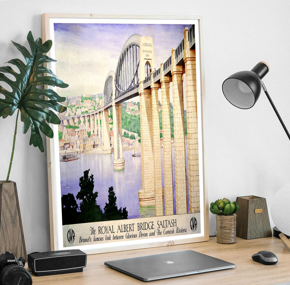 Royal Albert Bridge / Cornwall Poster / Devon Poster / Vintage | Etsy