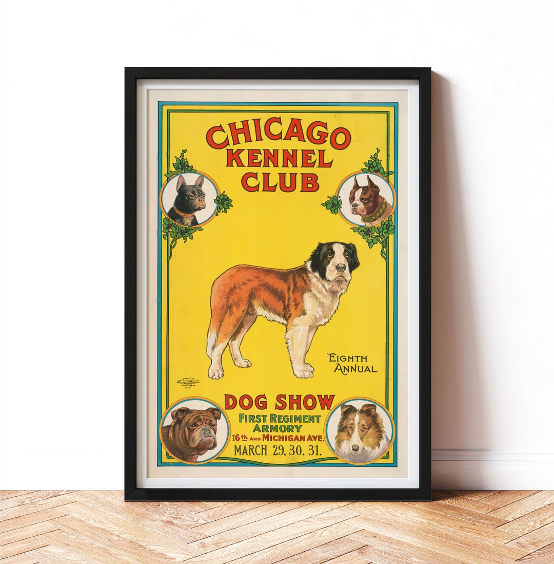 Dog Show Vintage Poster Vintage Dog Print Chicago Dog Show - Etsy