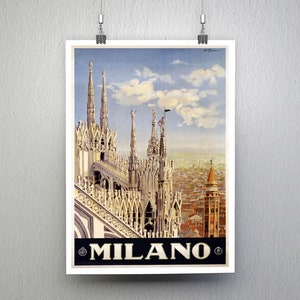 Milan Poster / Milan Print / Milan Art / Milan Travel / Vintage Milan ...