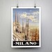 Milan Poster / Milan Print / Milan Art / Milan Travel / Vintage Milan ...