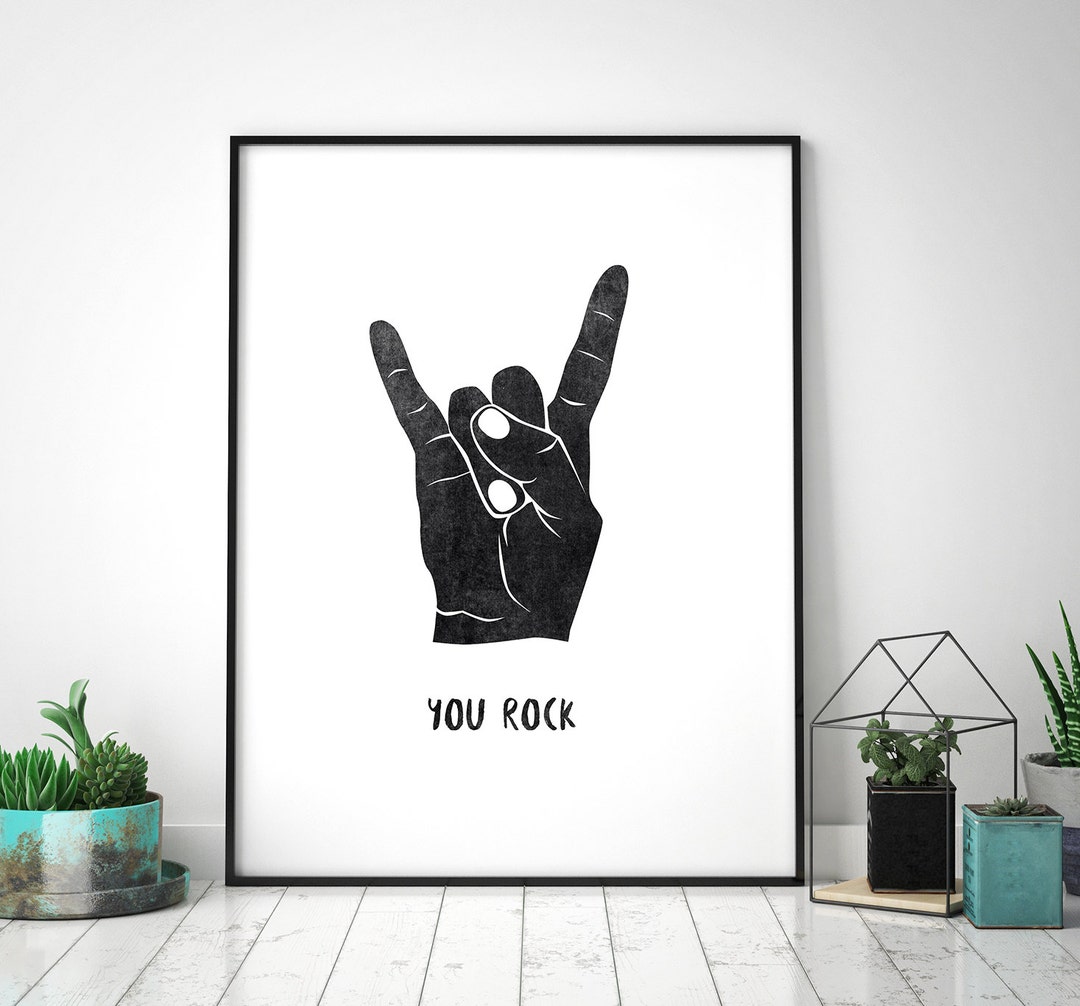 You Rock Print, You Rock Poster, Valentines Day, Quote Prints ...