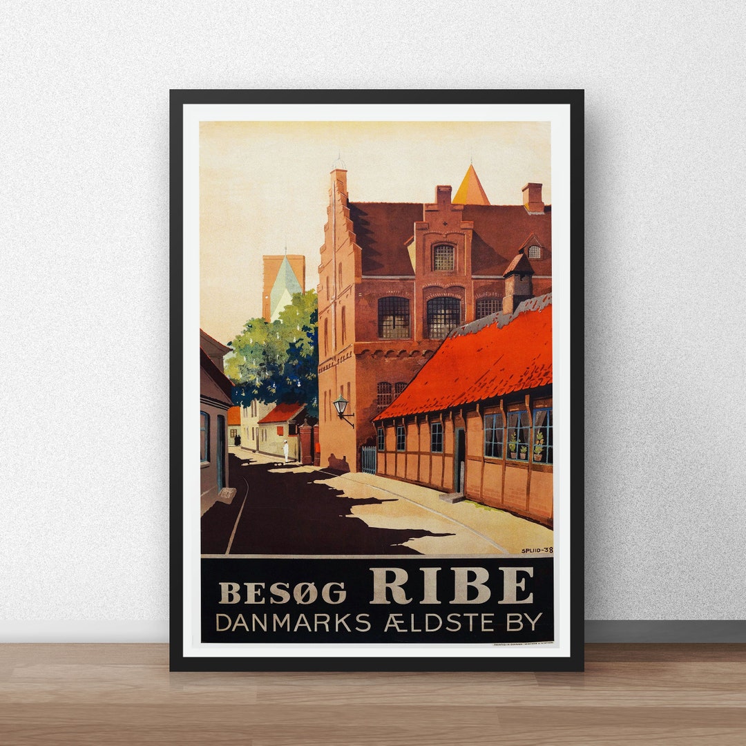 Vintage Ribe Travel Poster 'visit Ribe Denmark's - Etsy