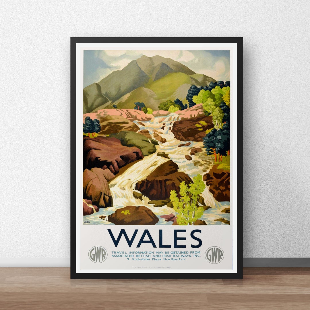 Vintage GWR Wales Travel Poster Print Retro British Rail Art Decor ...