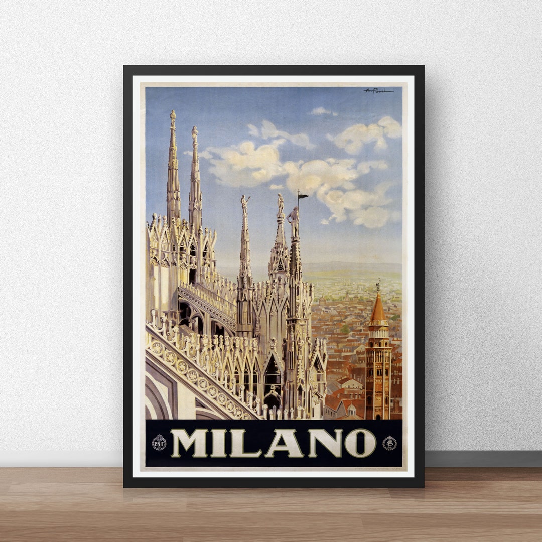 Milan Poster / Milan Print / Milan Art / Milan Travel / Vintage Milan ...