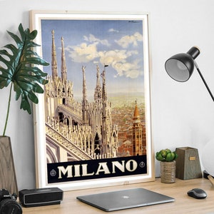 Milan Poster / Milan Print / Milan Art / Milan Travel / Vintage Milan ...