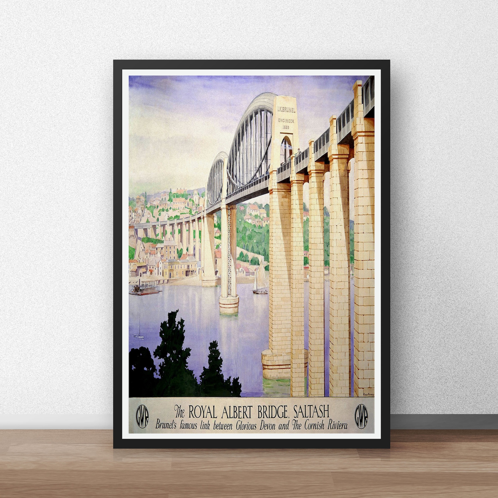 Royal Albert Bridge / Cornwall Poster / Devon Poster / Vintage | Etsy