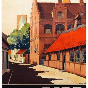 Vintage Ribe Travel Poster 'visit Ribe Denmark's - Etsy