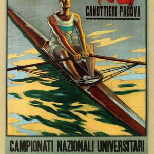 Vintage Rowing Poster 1927 University Championships Padua Rowing Club ...