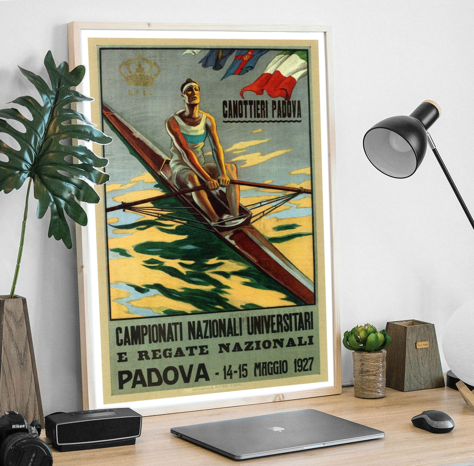Vintage Rowing Poster 1927 University Championships Padua | Etsy
