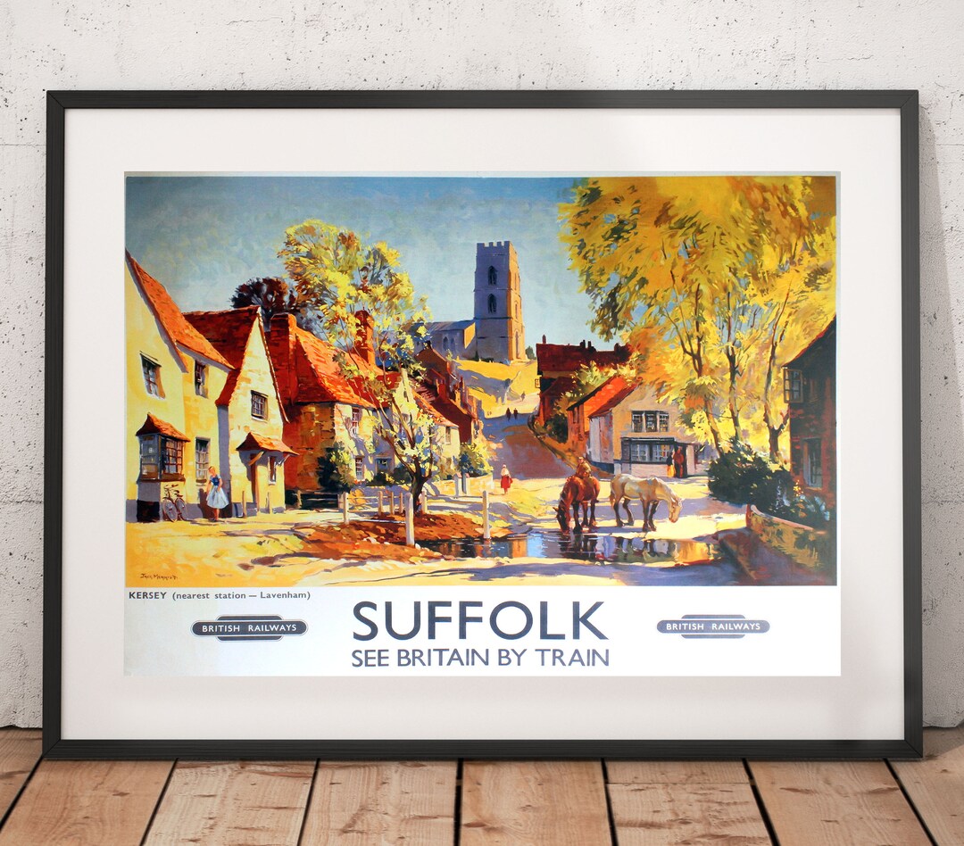 Suffolk Poster / Suffolk Print / Vintage Suffolk / Travel Poster ...