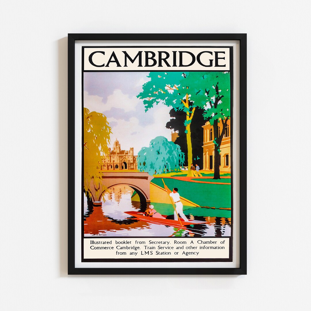 Cambridge Poster Cambridge Art River Cam Railway Poster - Etsy UK