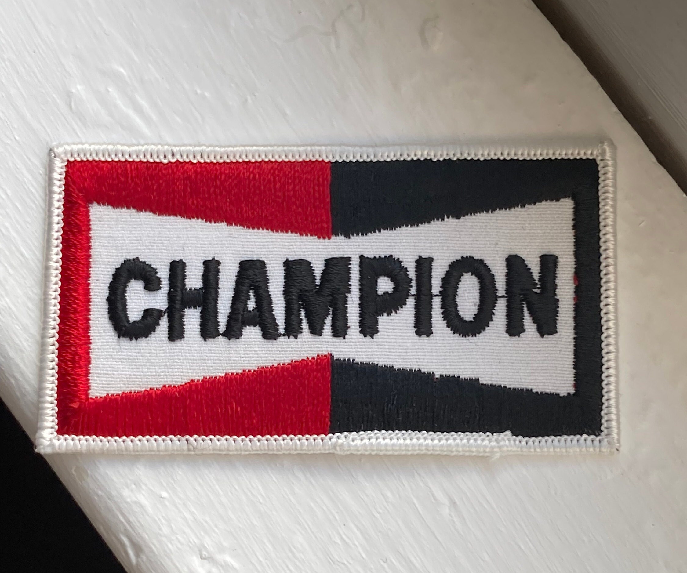 CHAMPION Spark Plugs / Sports Car Racing Sponsor / Sew On, Fabric PATCH ...