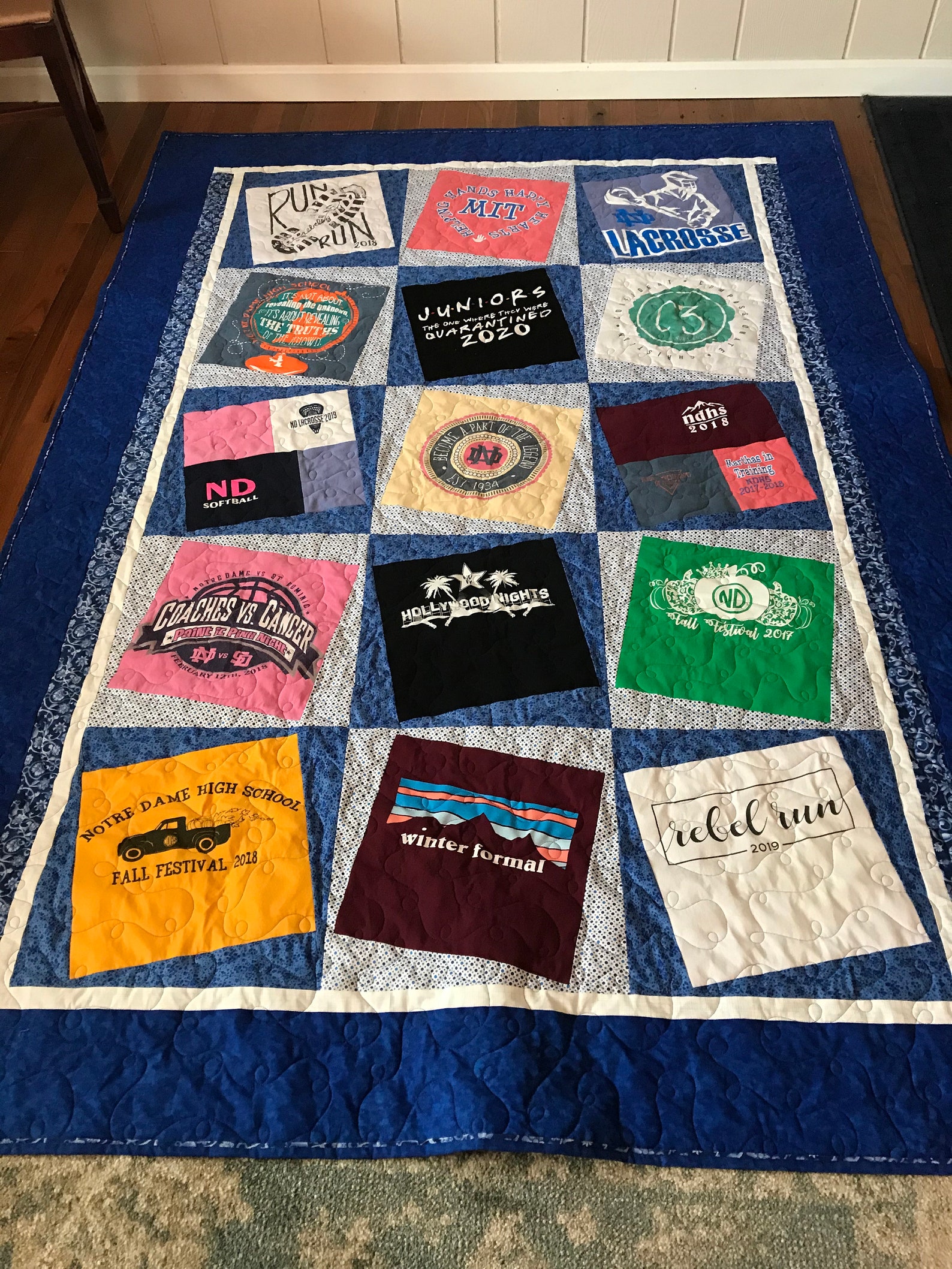 T-shirt Quilt, Memory Quilt, Memorial Quilt, Custom Made From Garments ...