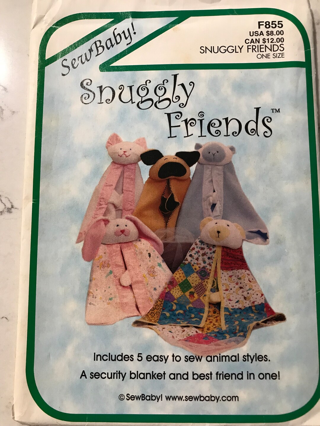 Snuggly Friends Stuffed Animal and Security Blanket in One Pattern - Etsy