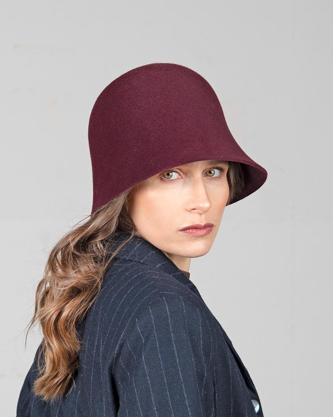 Puristic Cloche With a Short, Straight Brim in the Elegant Colour ...