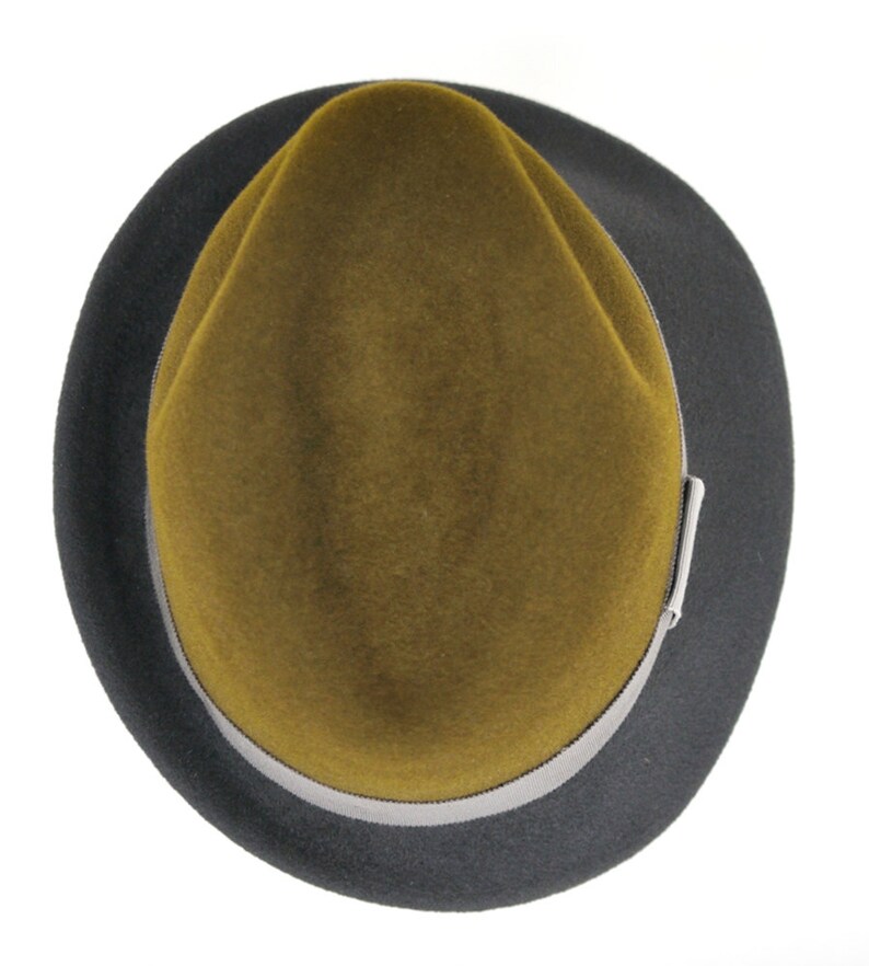 Two-colored Fedora in Elegant, Classic Form With Asymmetrical Brim ...