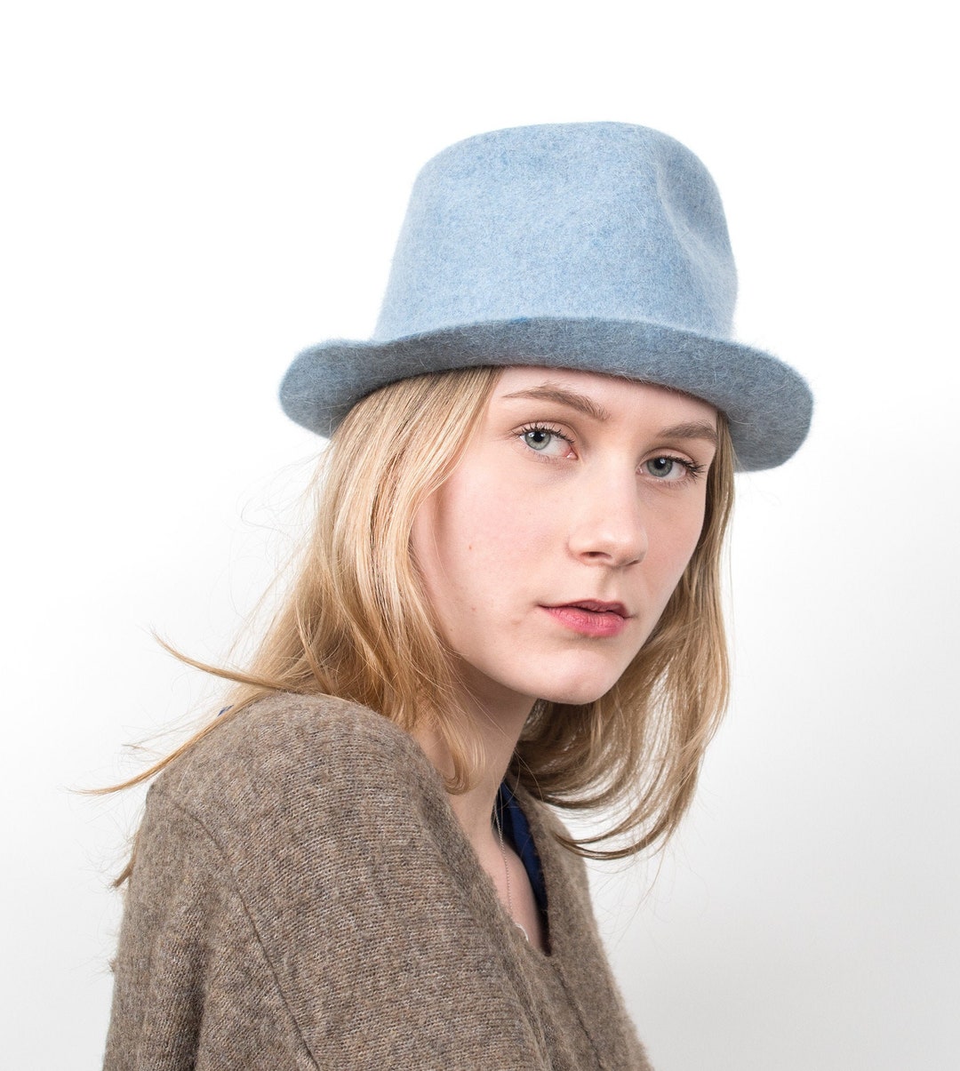 Light Crumple Hat Made of Fine Fur Felt in a Rustic Look, Puristic ...