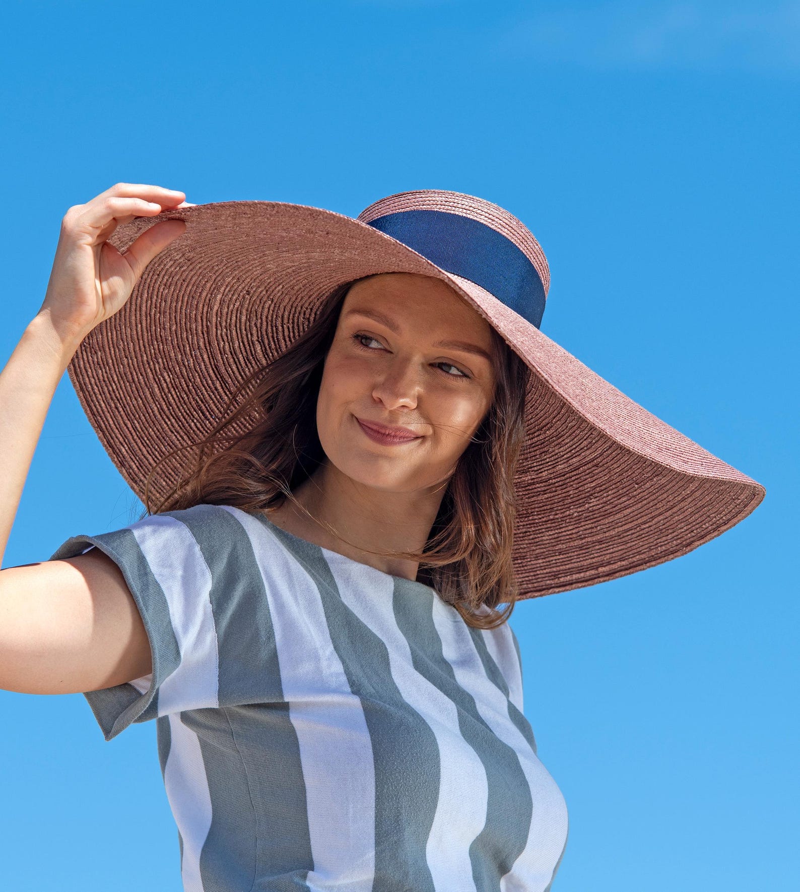 Ladies Summer Fedora in Puristic Shape, With Extra Wide Brim. Handmade ...