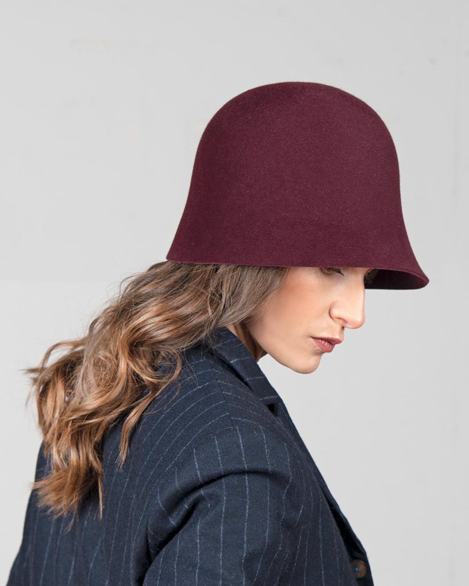 Puristic Cloche With a Short, Straight Brim in the Elegant Colour ...