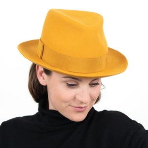 Light Hat Made of Fine, Bright Yellow Fur Felt. the Felt Hat is a ...