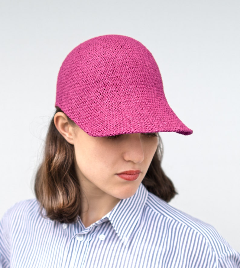 Light Sporty Summer Cap With Visor for Her in Elegant Design. Handmade ...