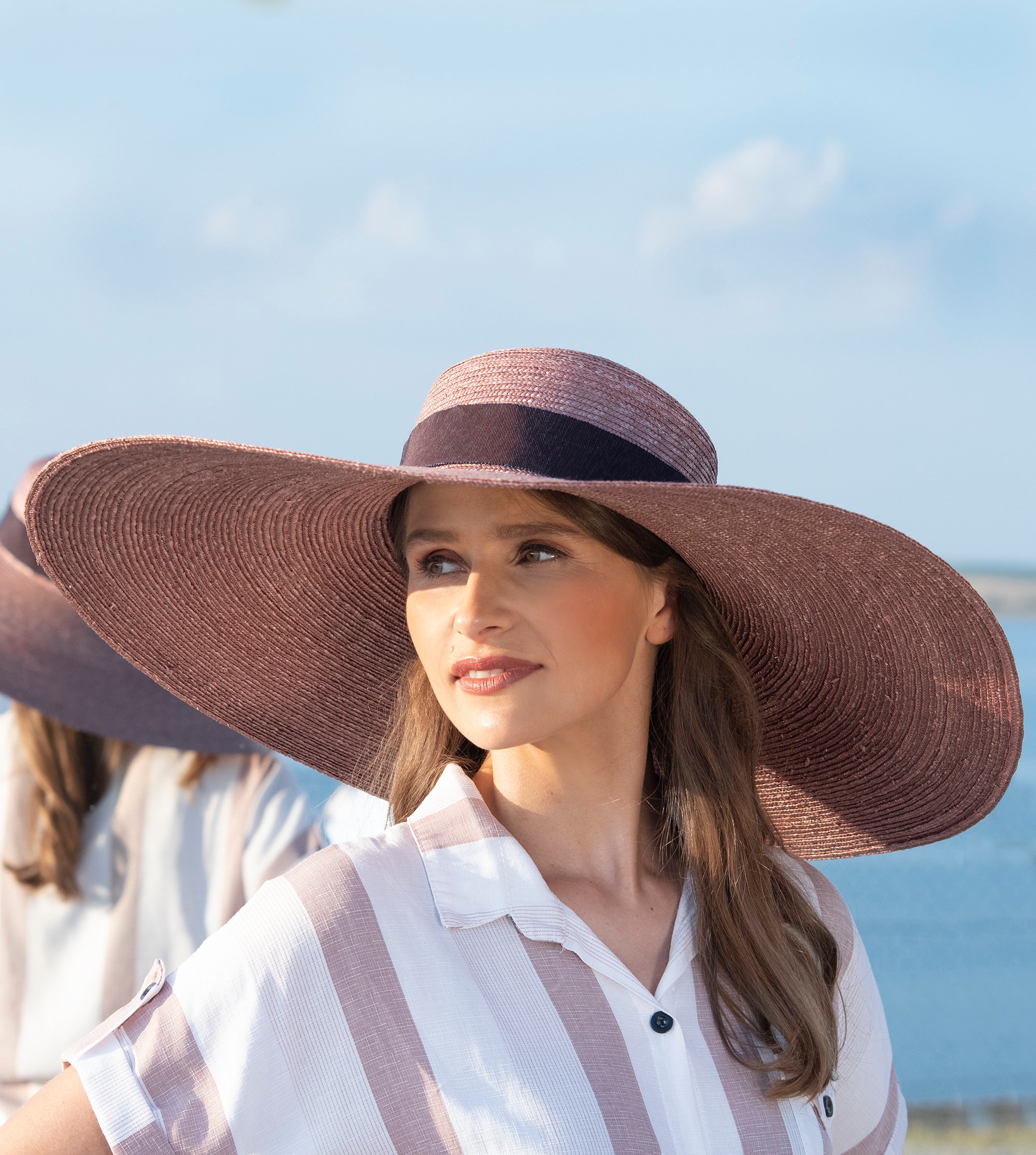 Ladies Summer Fedora in Puristic Shape, With Extra Wide Brim. Handmade ...