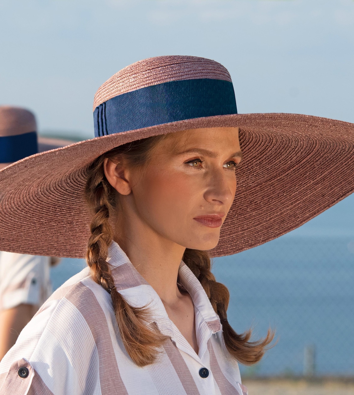 Ladies Summer Fedora in Puristic Shape, With Extra Wide Brim. Handmade ...