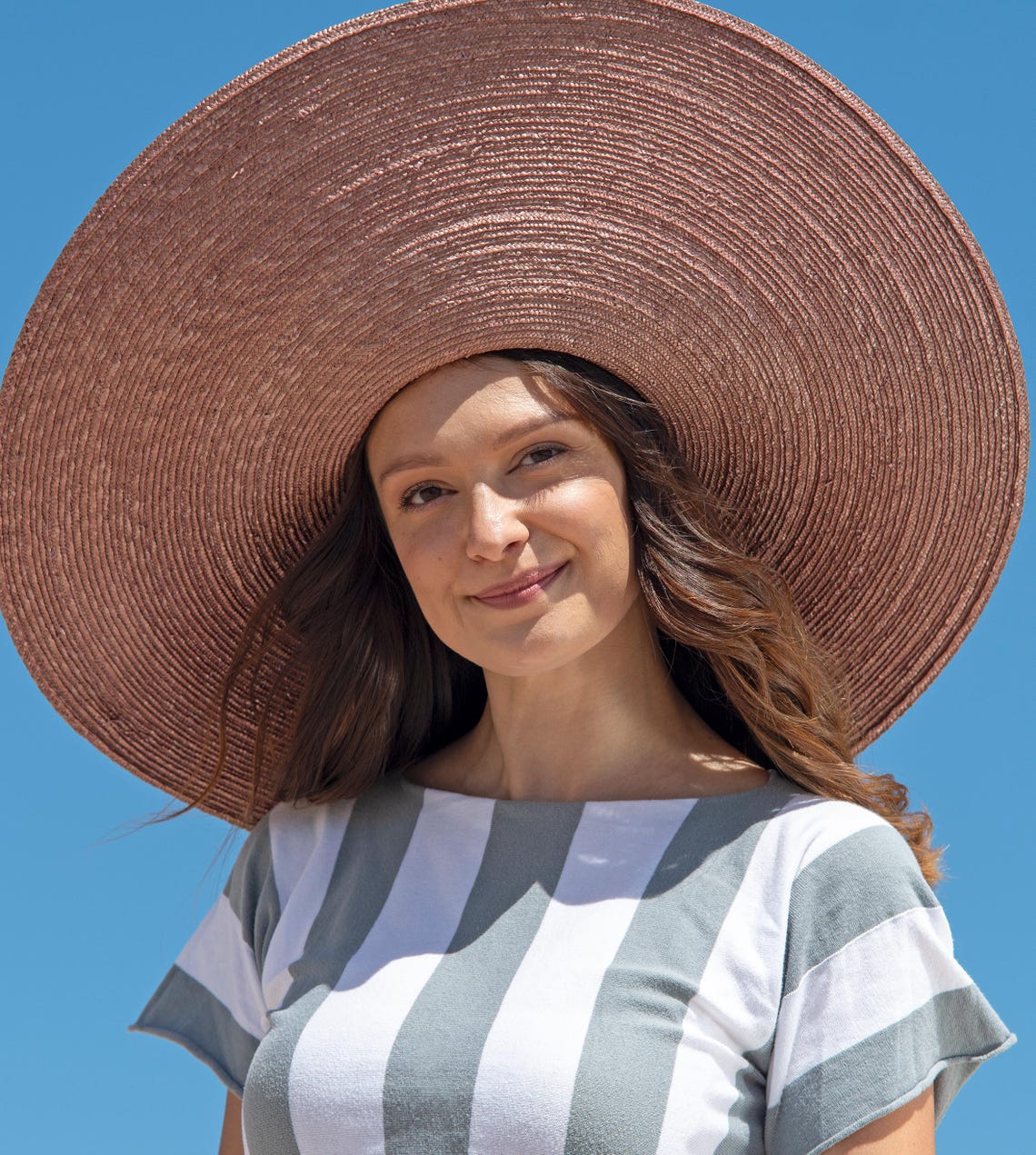 Ladies Summer Fedora in Puristic Shape, With Extra Wide Brim. Handmade ...