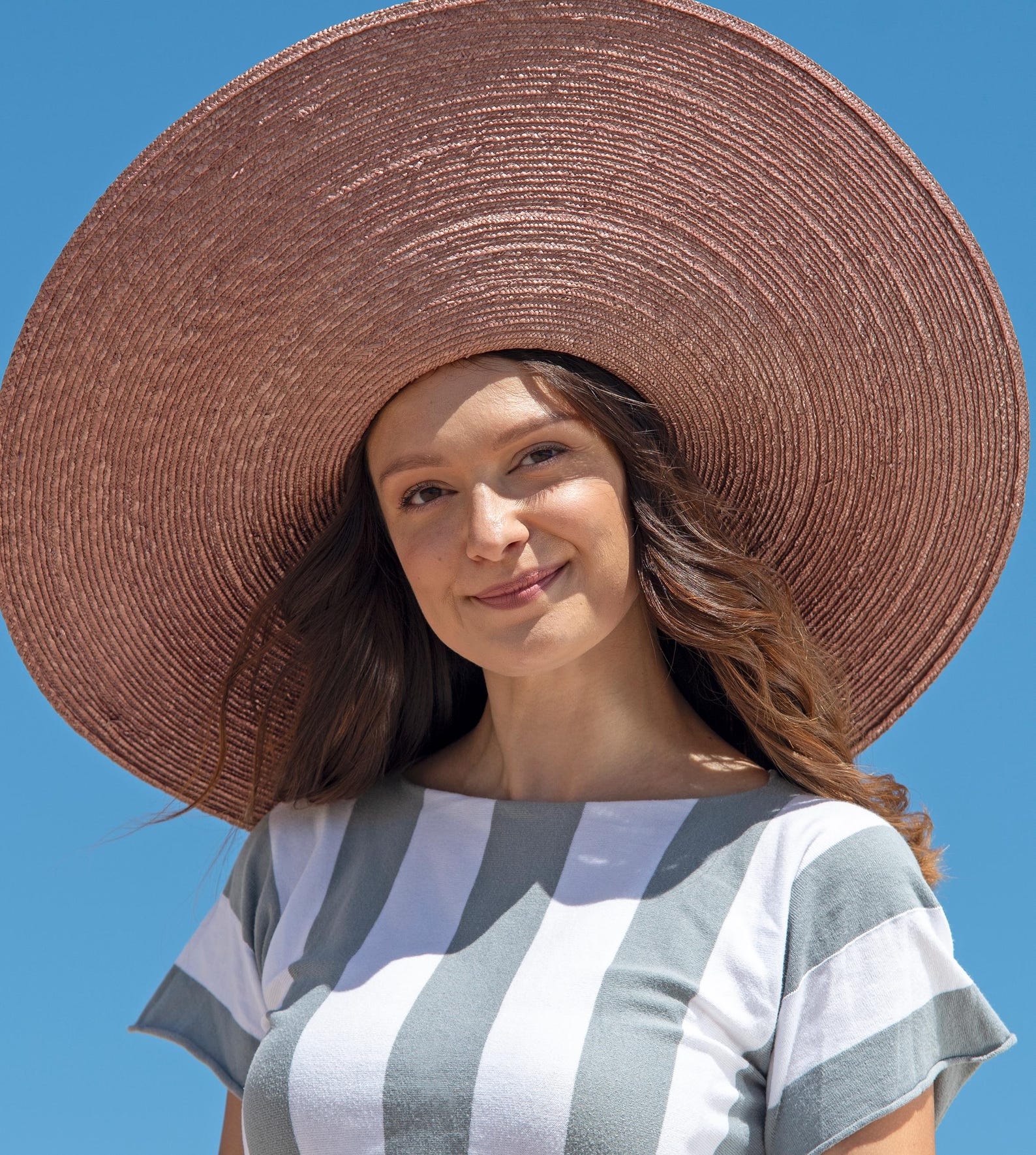 Ladies Summer Fedora in Puristic Shape, With Extra Wide Brim. Handmade ...