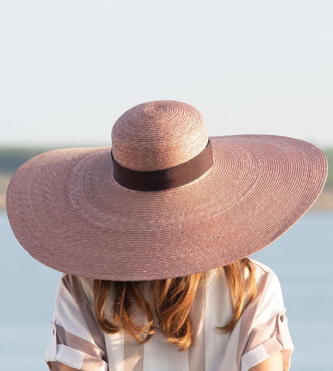 Ladies Summer Fedora in Puristic Shape, With Extra Wide Brim. Handmade ...