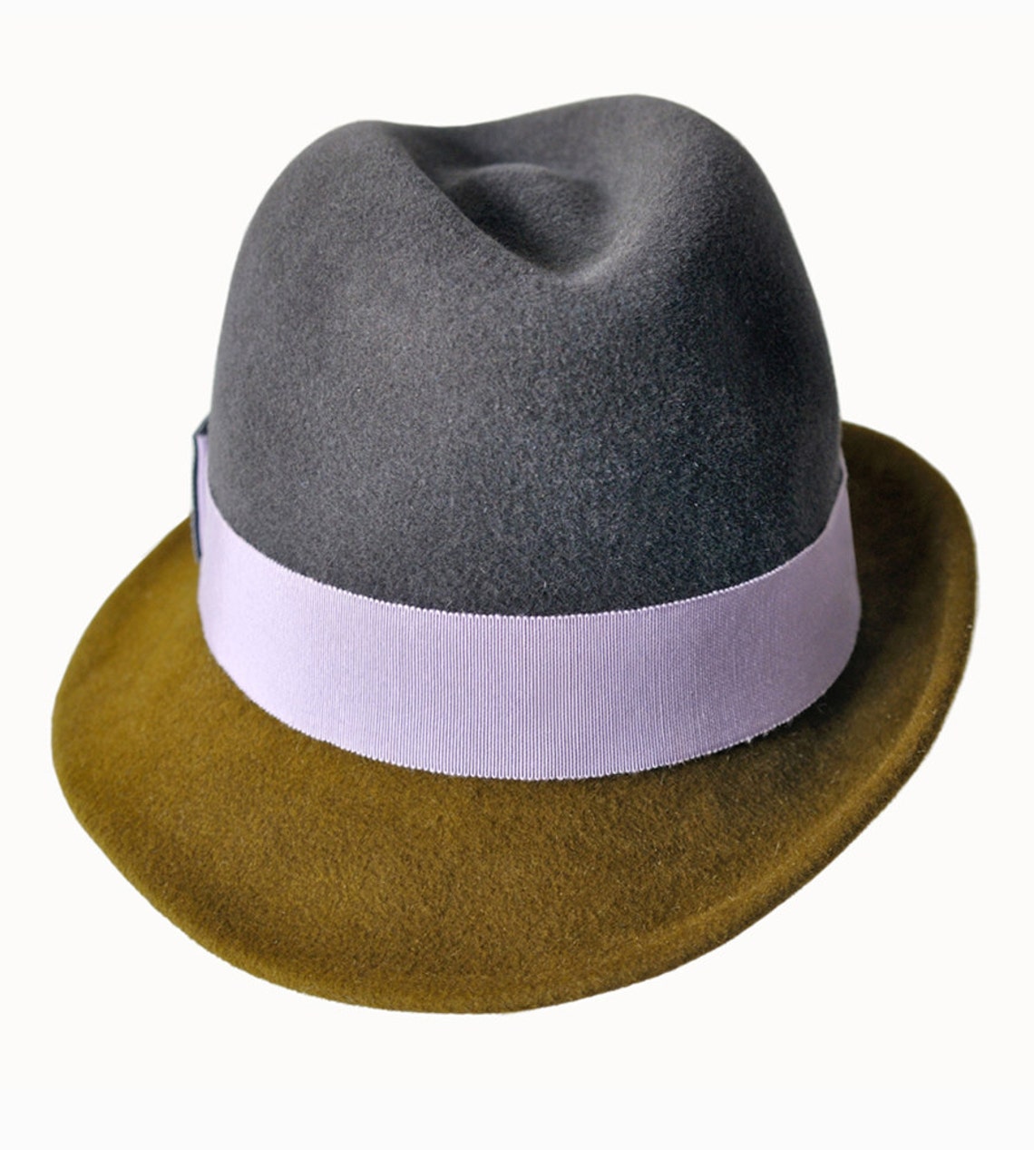 Two-colored Fedora in Elegant, Classic Form With Asymmetrical Brim ...