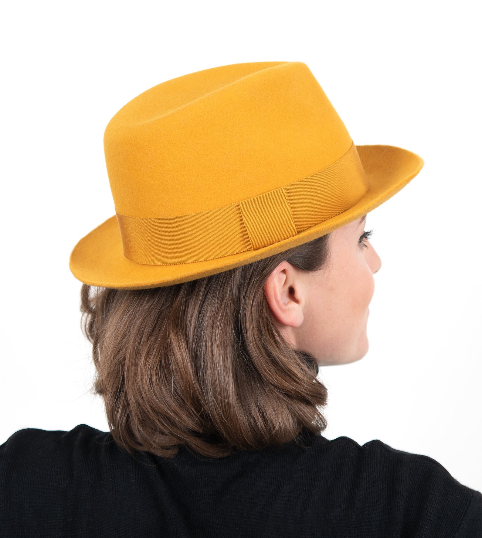 Light Hat Made of Fine, Bright Yellow Fur Felt. the Felt Hat is a ...