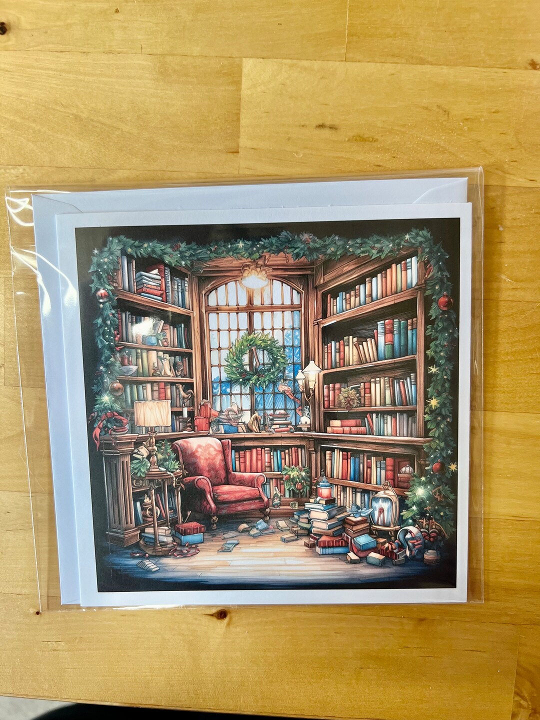 Traditional Library Christmas Card - Etsy UK