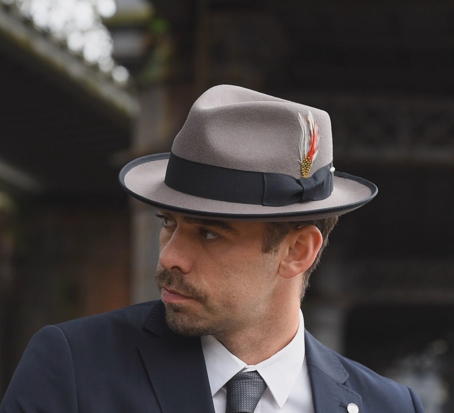 Mens 100% Wool Fedora, Men's Medium Brim Felt Fedora Hat, Theater ...