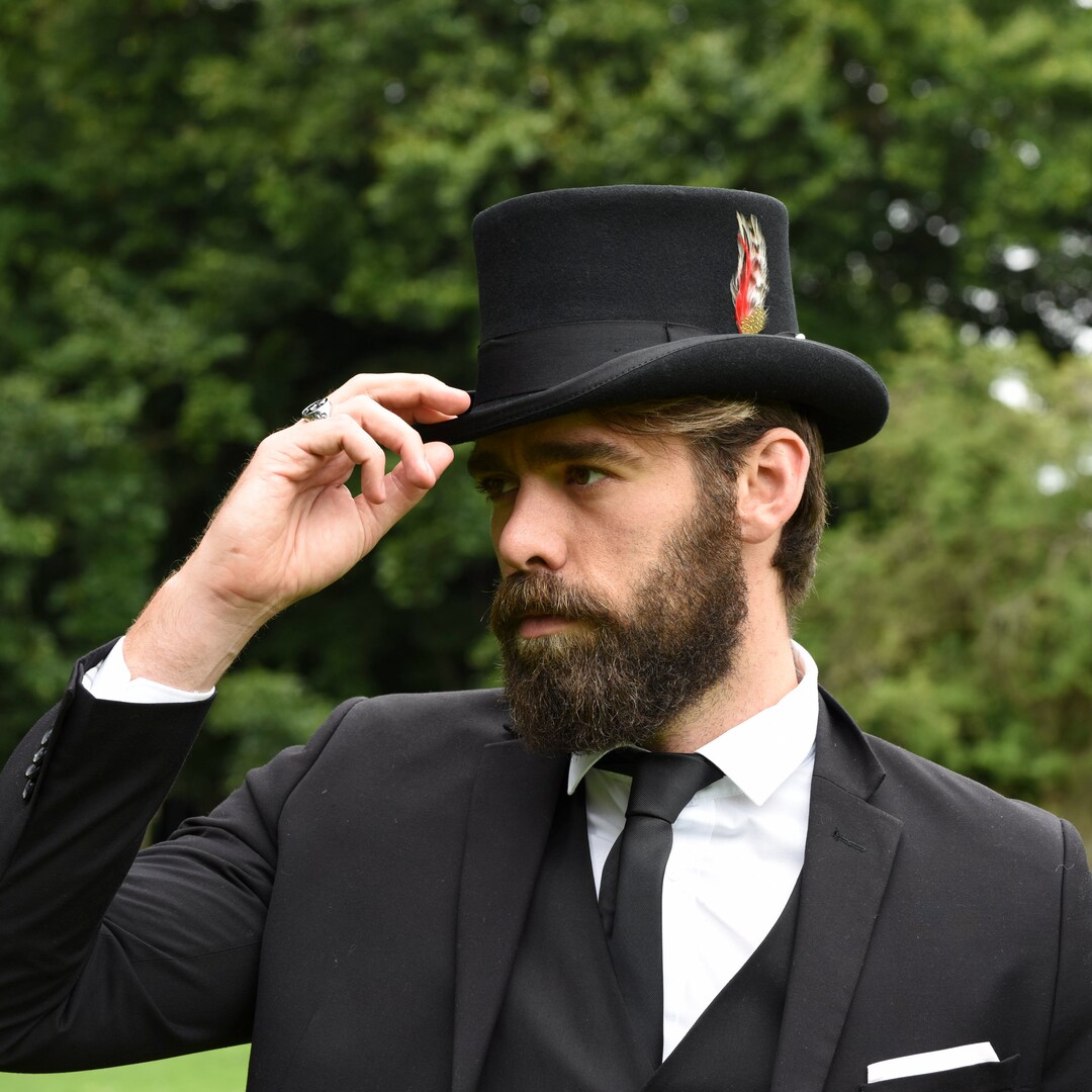 Mens Black Top Hat, Top Hats for Men, Mens Formal Hats, Victorian Top ...