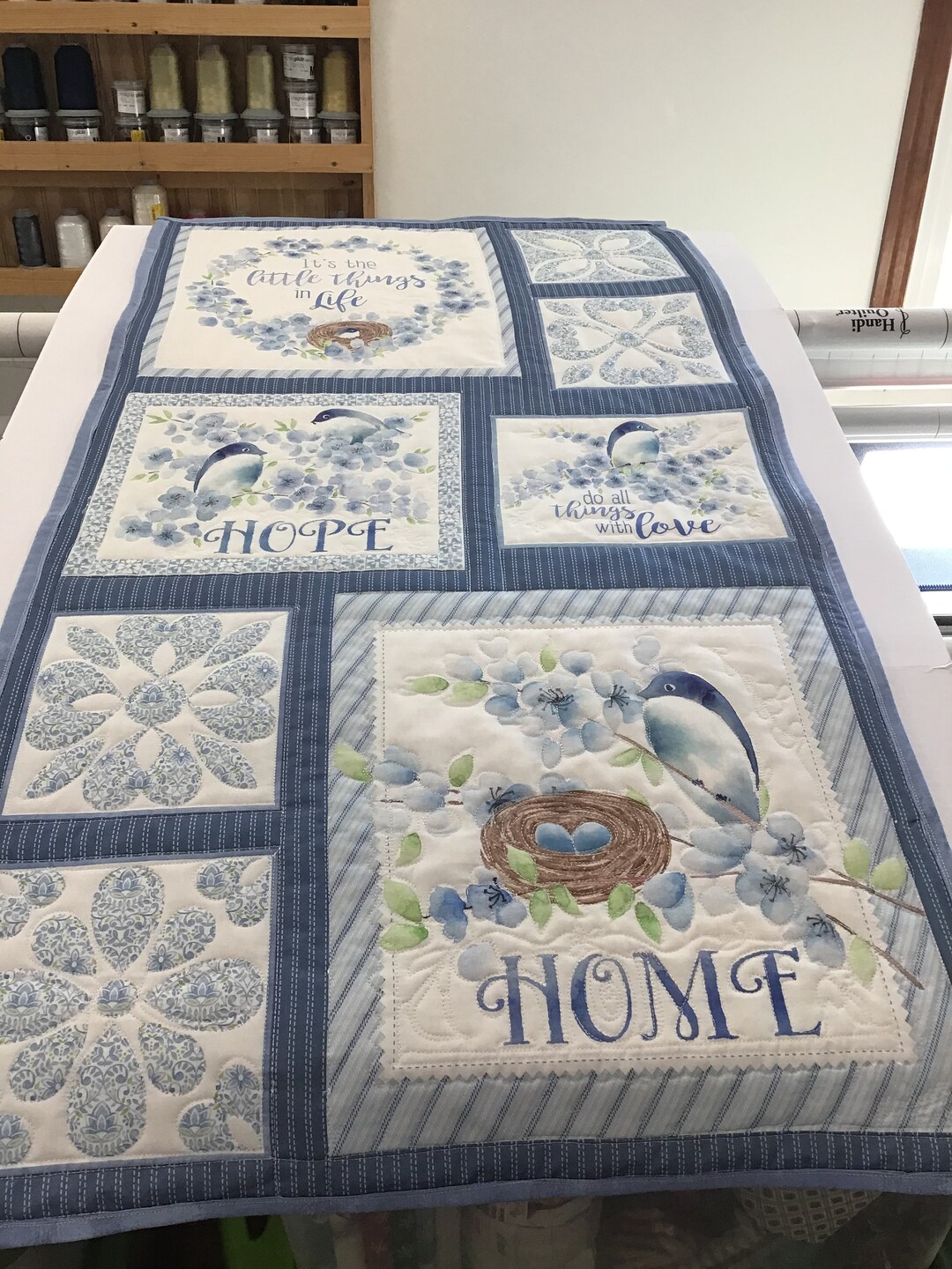 Blue Bird Quilted Panel - Etsy