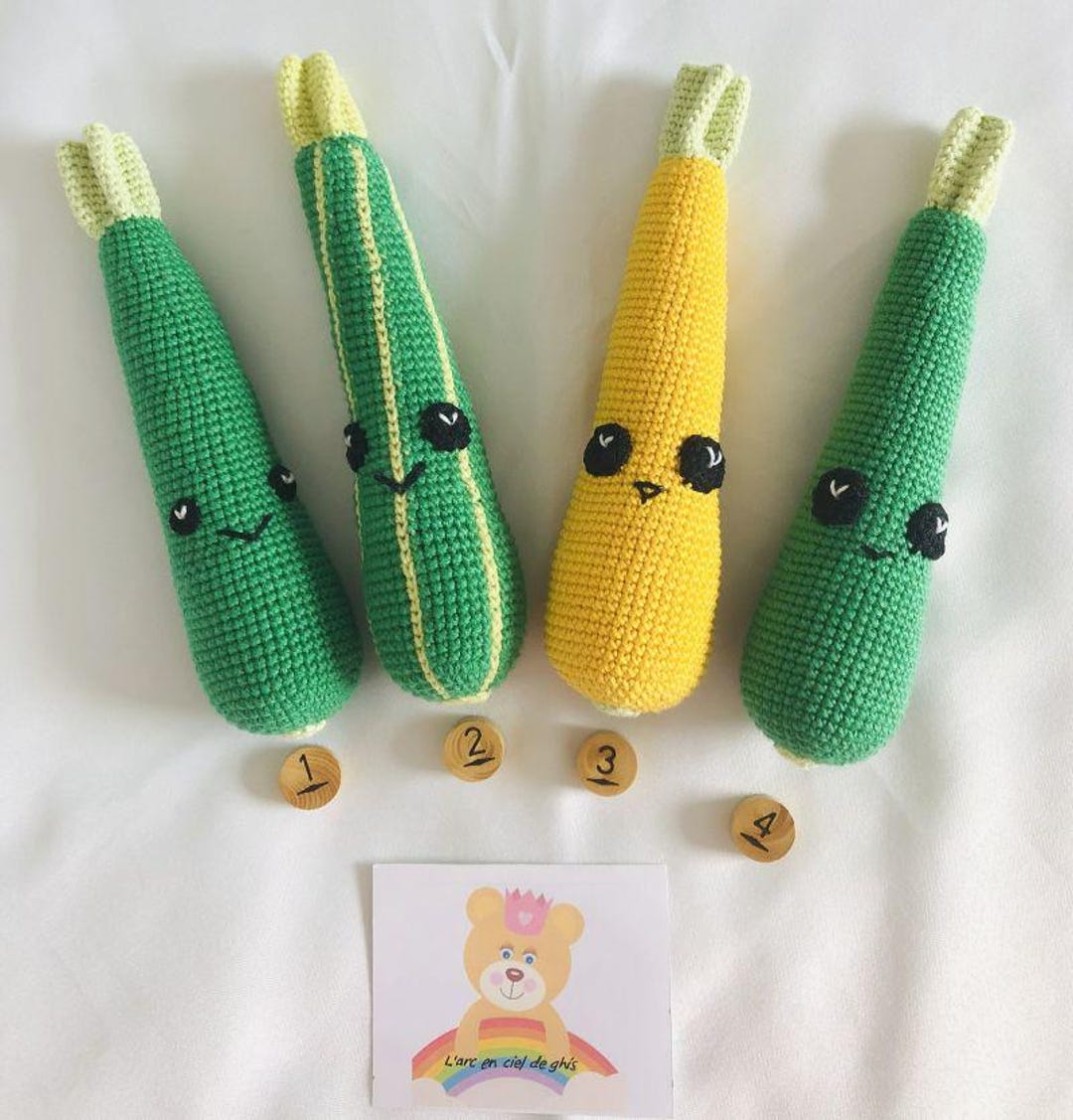 Handmade Crocheted Amigurumi Zucchini, Pretend Food Toys for Children's ...