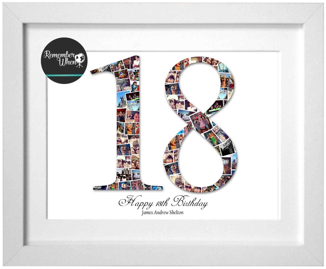 Eighteen 18 Number Photo Collage 18th Birthday Collage - Etsy