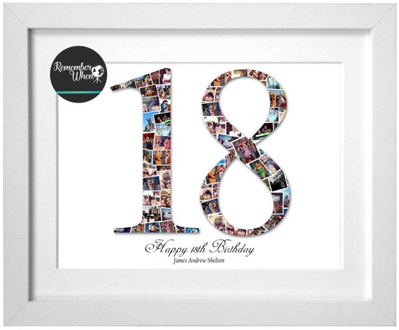 Eighteen 18 Number Photo Collage 18th Birthday Collage - Etsy UK