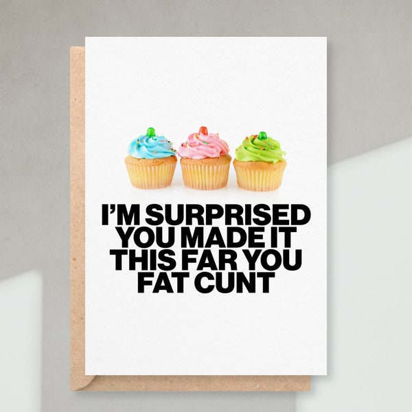 Fat Birthday Card - Etsy UK