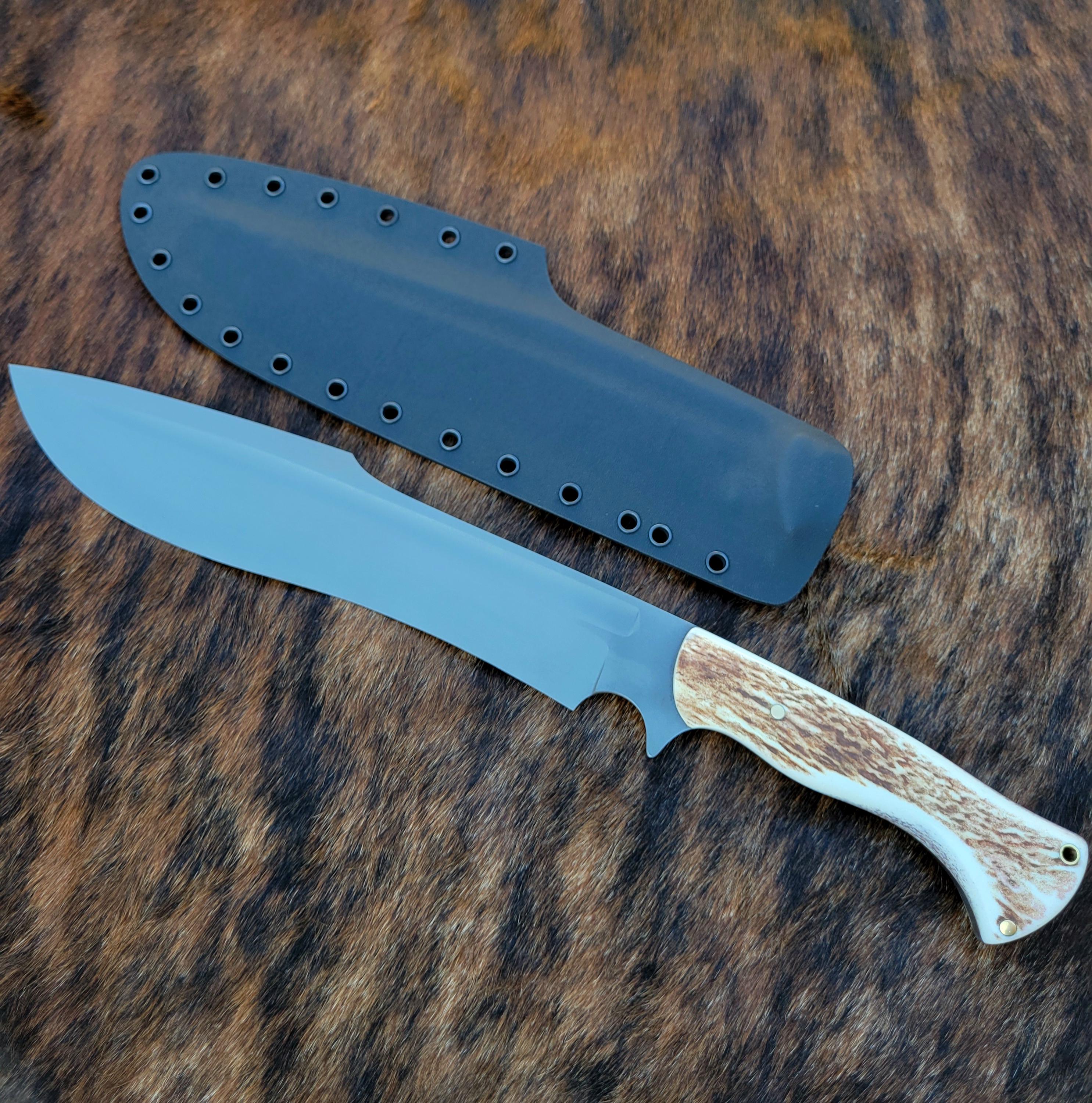 Handmade Kukri Inspired Chopper Knife in CPM3V With Elk Antler Handle ...
