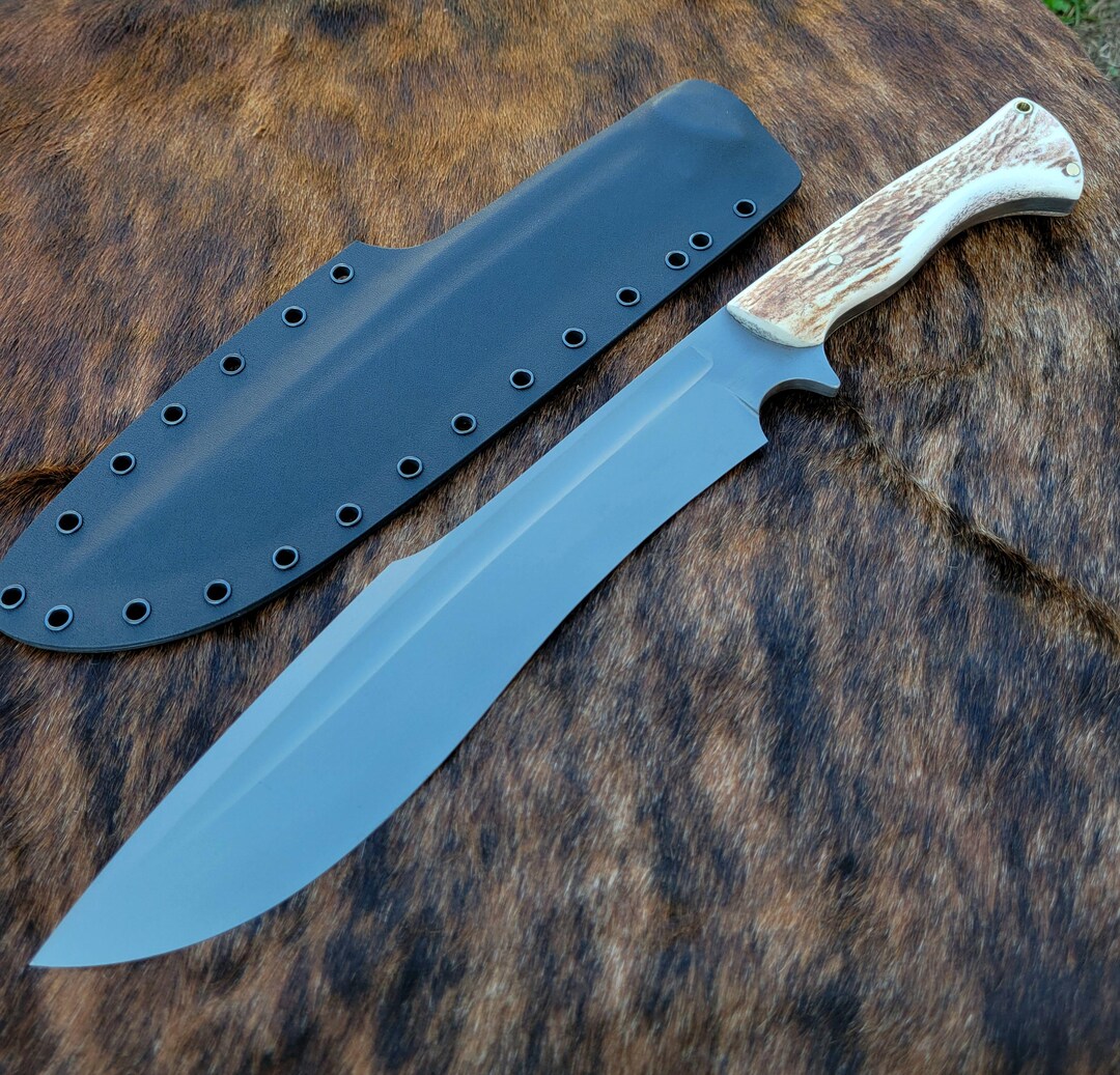 Handmade Kukri Inspired Chopper Knife in CPM3V With Elk Antler Handle ...