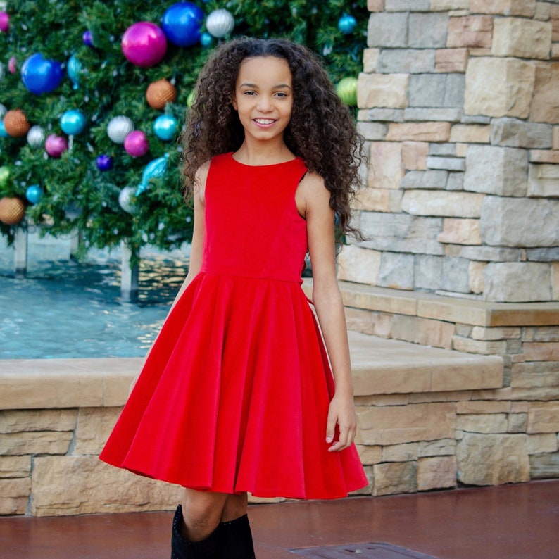 Girl Red Velvet Dress - Etsy
