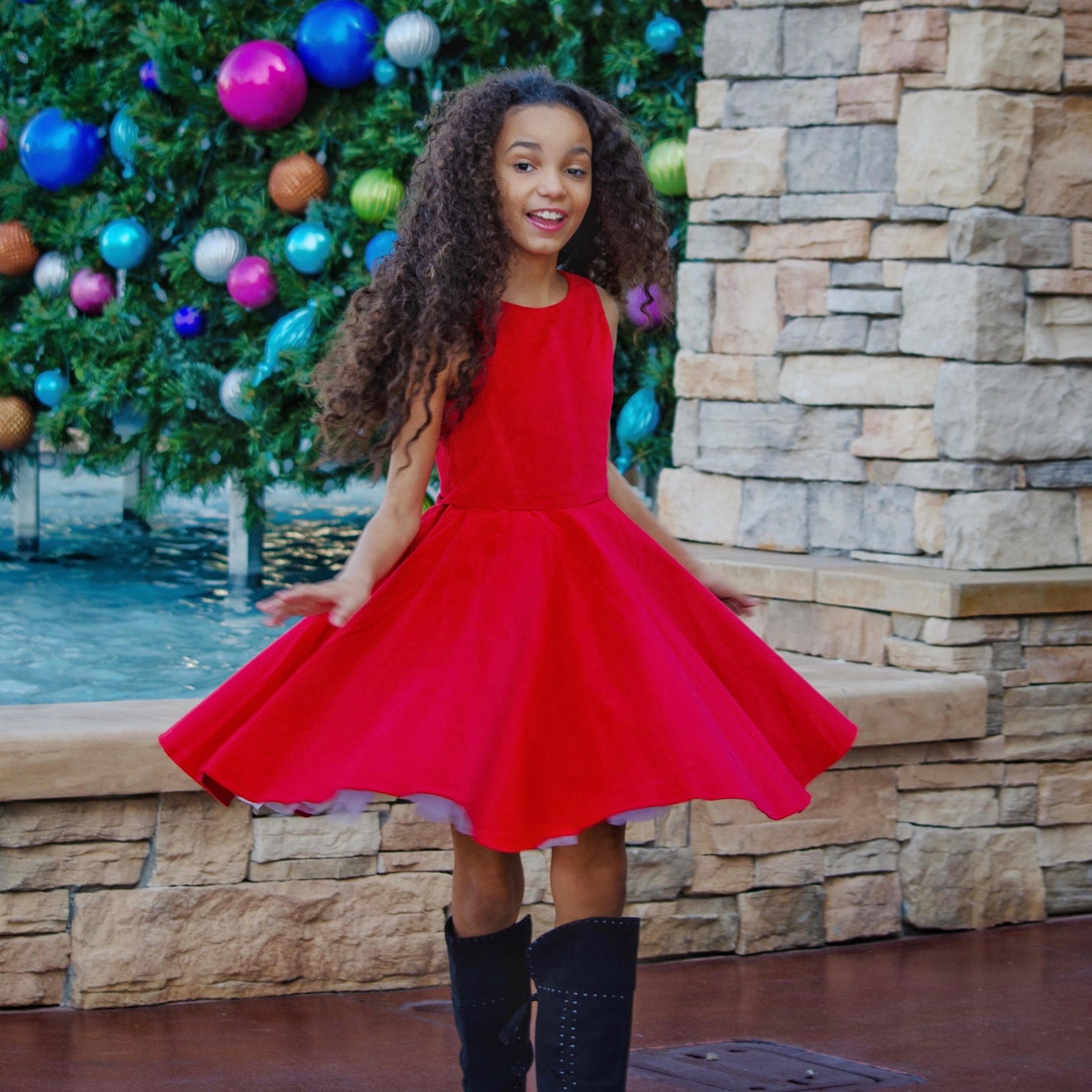 Girl Red Velvet Dress - Etsy