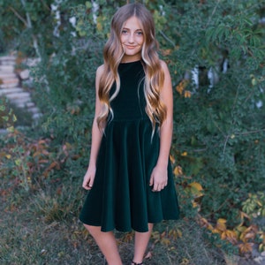 Girl Green Velvet Dress - Etsy