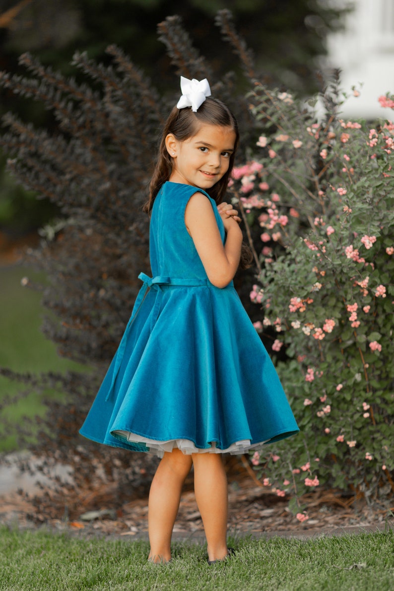 Girl Blue Velvet Dress - Etsy