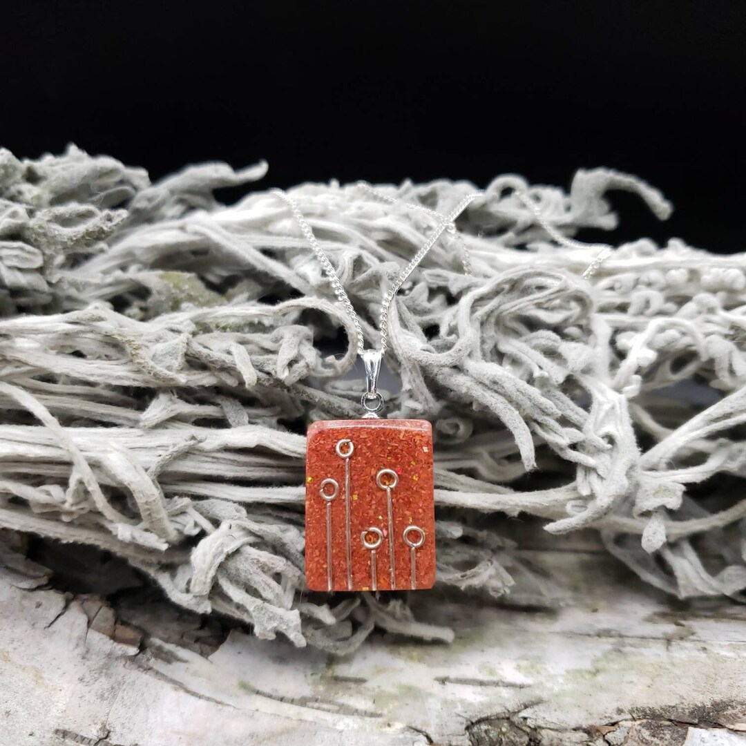 Sawdust and Resin Seedling Necklace, Sawdust Resin Jewelry, Sawdust ...