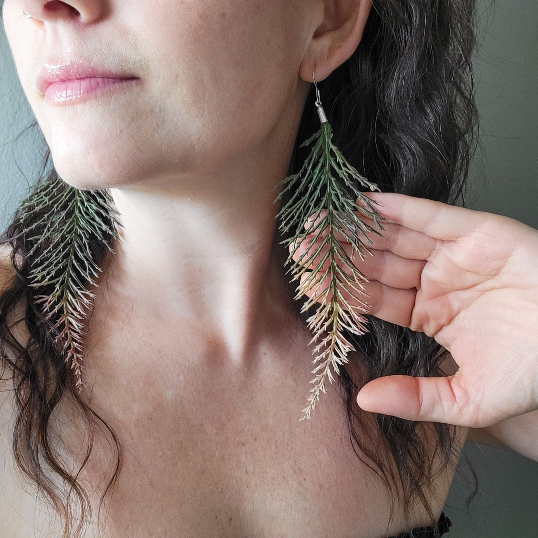 Fern Earrings, Fern Jewelry, Forest Goddess, Nature Earrings, Boho Fern ...