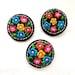 Handcrafted Embroidered Flower Buttons, Fabric Buttons, Collectible ...